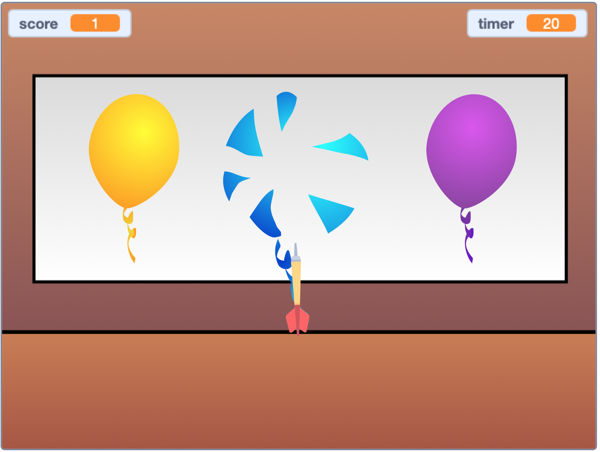 Screen shot of Scratch Balloon Darts Game