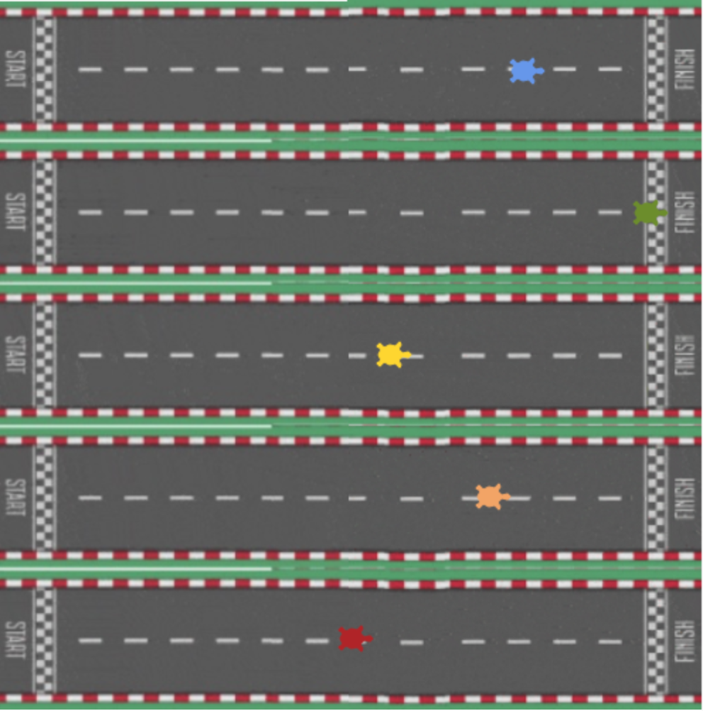 Screen Shot Of Turtle Race Python Game In